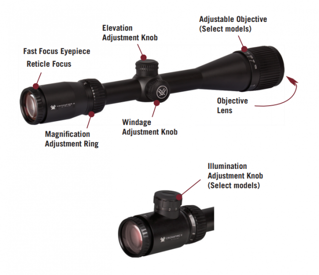 CF2-31007 Vortex Optics Crossfire II 3-9x40 Riflescope with Dead-Hold ...