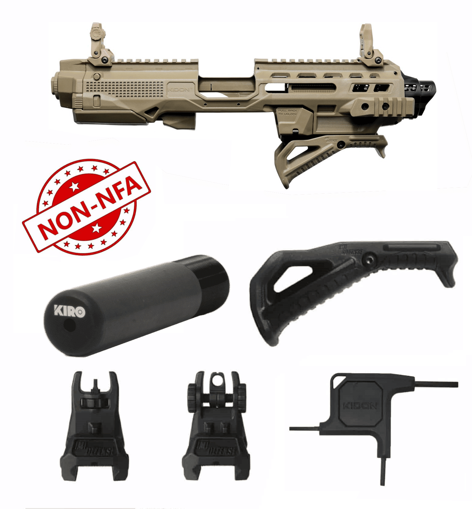 IMI Tan KIDON NON NFA PDW Conversion Kit for FN FNP9, FNX Fit 1911 ...