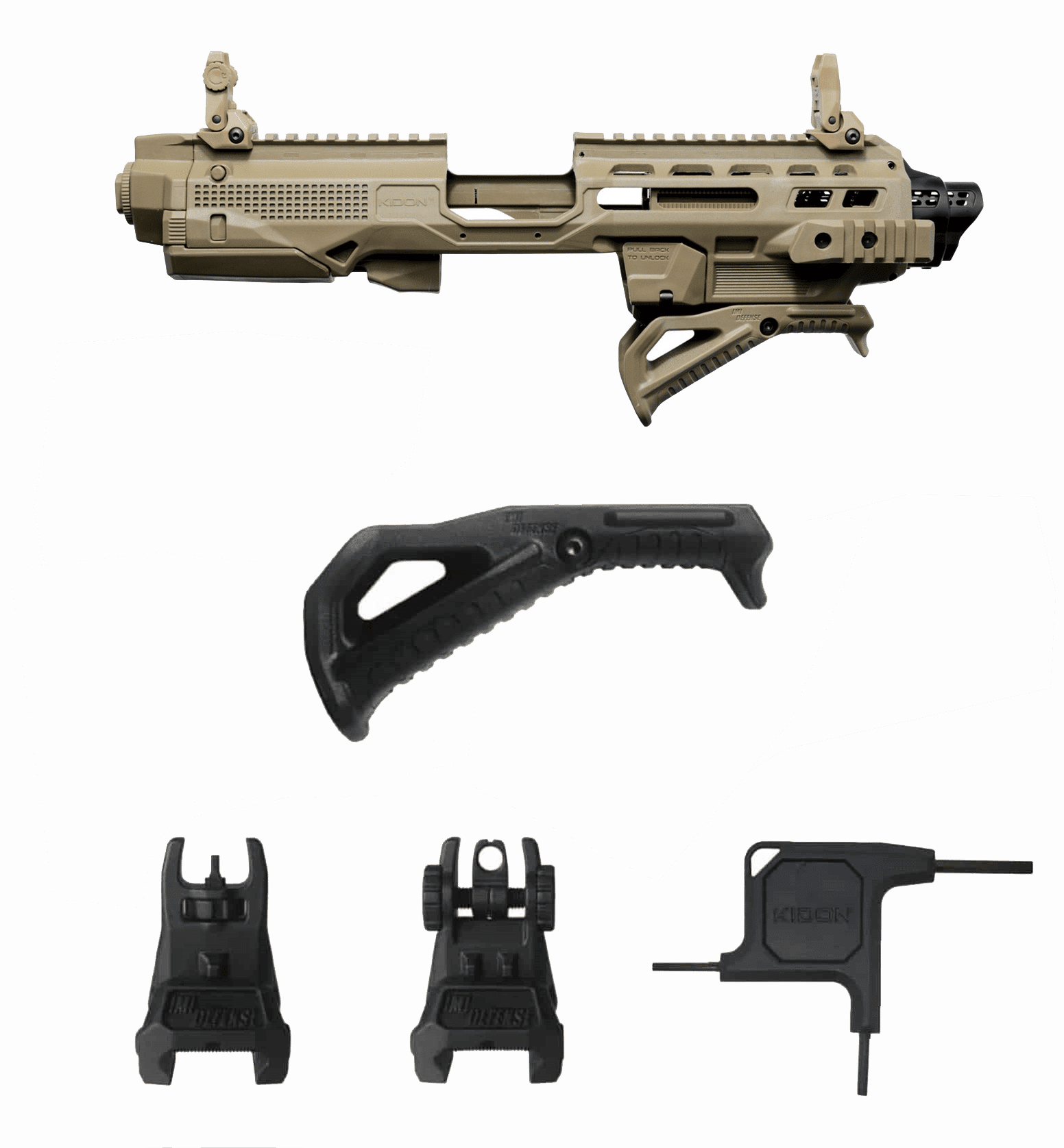 IMI Tan KIDON PDW Conversion Kit for Canik TP9– TP9SF ELITE COMBAT ...