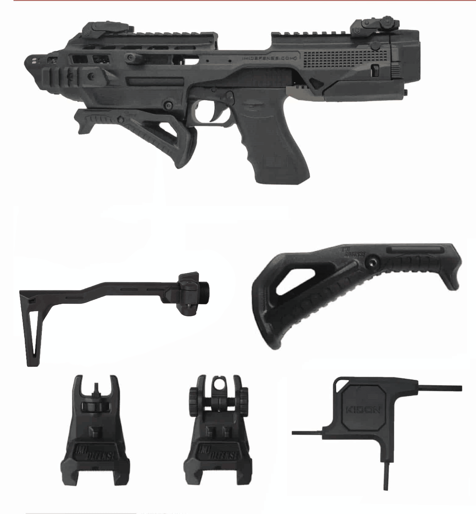 IMI Black KIDON PDW Conversion Kit for Beretta 92-A1, 96-A1, M9-A1 ...